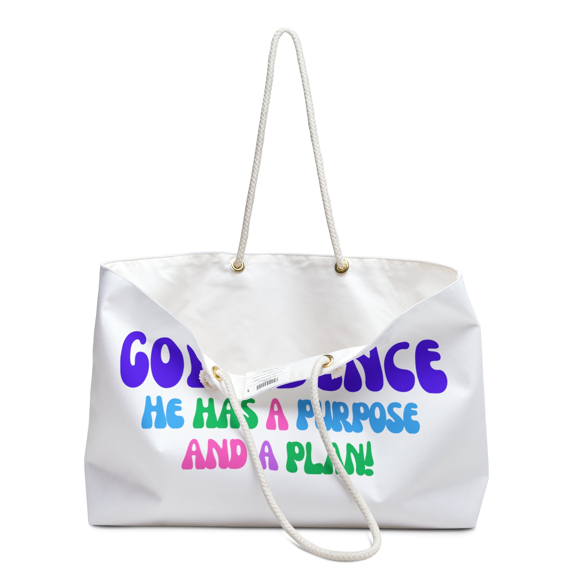 Christian Tote Bag Weekender Bag Godfidence He Has a Purpose and a Plan ...