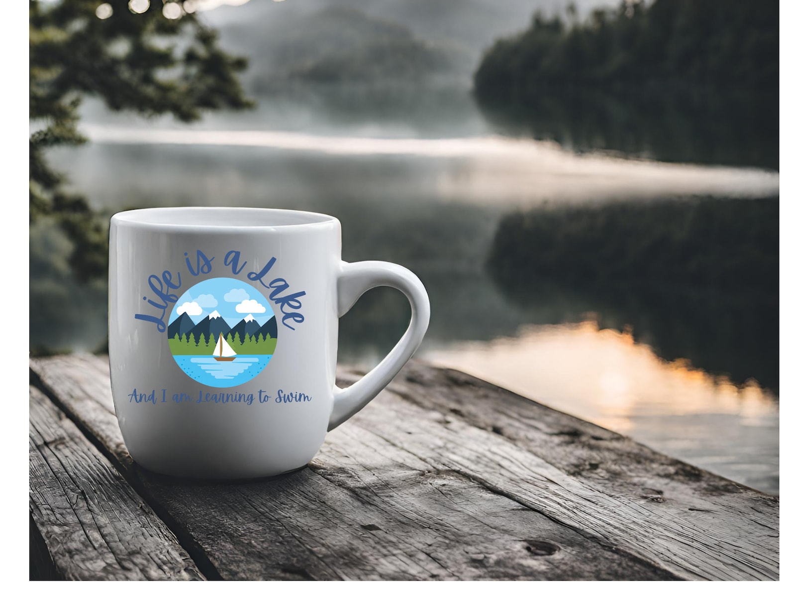 Lake Life PNG Digital Download Life is a Lake and I Am Learning to Swim ...