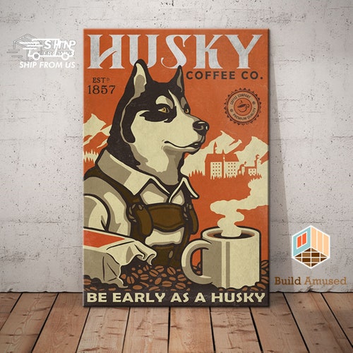 Coffee Wall Decor Siberian Husky Kitchen Art Print Dog - Etsy