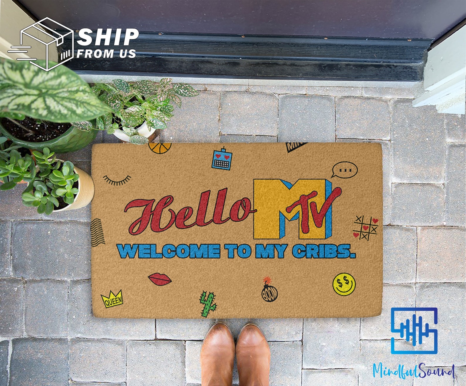 Hello Mtv Welcome To My Crib Doormat Mtv Cribs Doormat Indoor Etsy