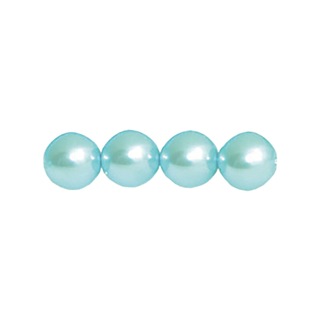 Czech Glass 4mm & 6mm Round Faux Pearls Aqua Blue Pearls - Etsy