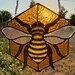 HOBBY Honey Bee Stained Glass Pattern. Suncatcher Pattern. Bee. Hexagon ...