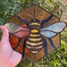 COMMERCIAL Honey Bee Stained Glass Pattern. Hexagon. Bee Kind ...