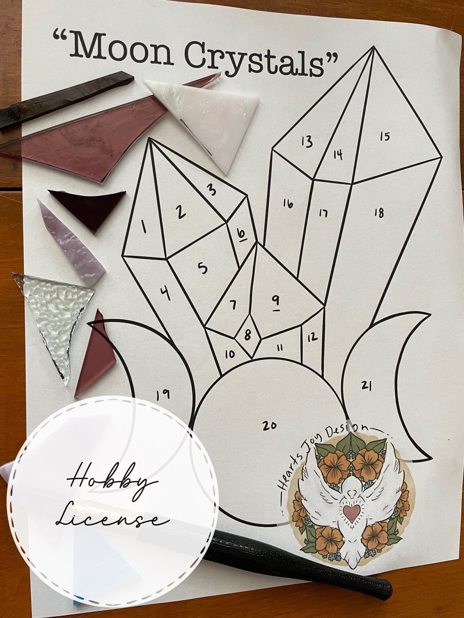 HOBBY Moon Crystal Suncatcher Pattern. Digital Pattern. Stained Glass ...