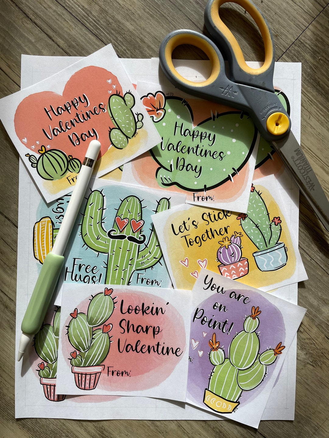 Cacti Valentines Day Cards - Digital Download - Printable - Etsy
