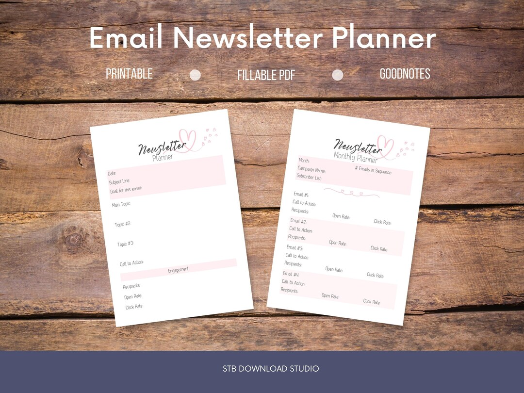 Printable Email Newsletter Planner | A4, A5 & US Letter Sizes ...