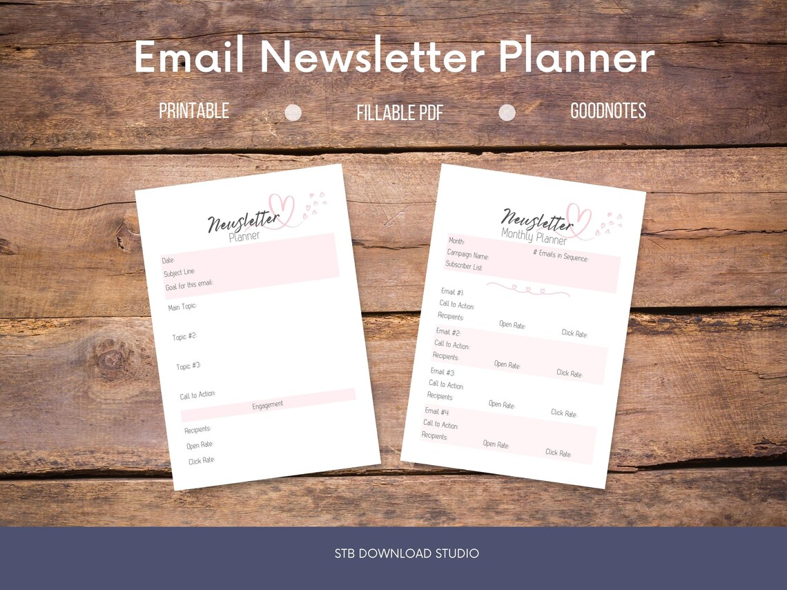 Printable Email Newsletter Planner A4 A5 & US Letter Sizes - Etsy