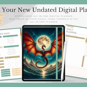 Mystical Dragon Portrait Digital Planner iPad | Hyperlinked | Vision ...
