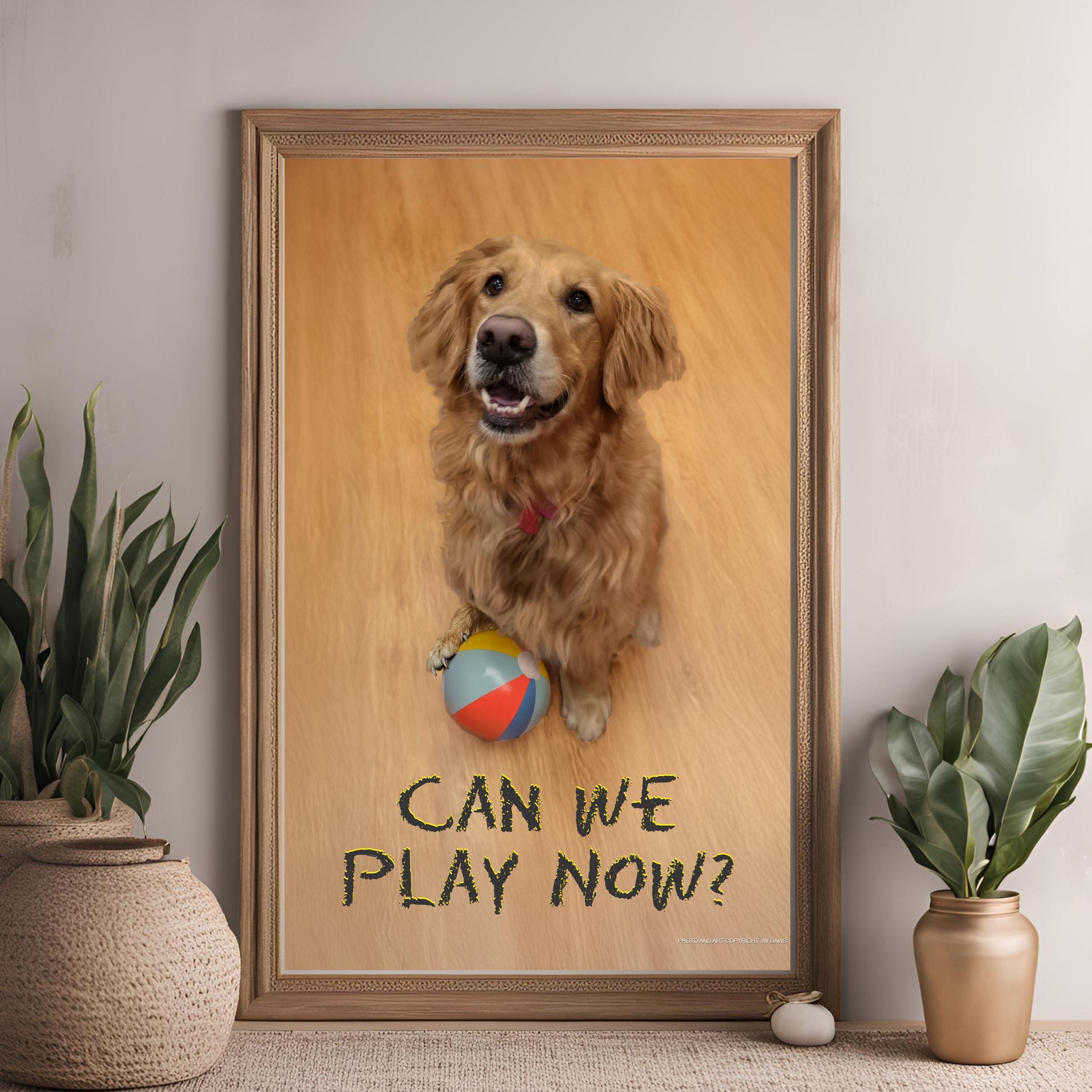 Dog Wall Art Poster, Golden Retriever Poster, Christmas Gift for Dog ...