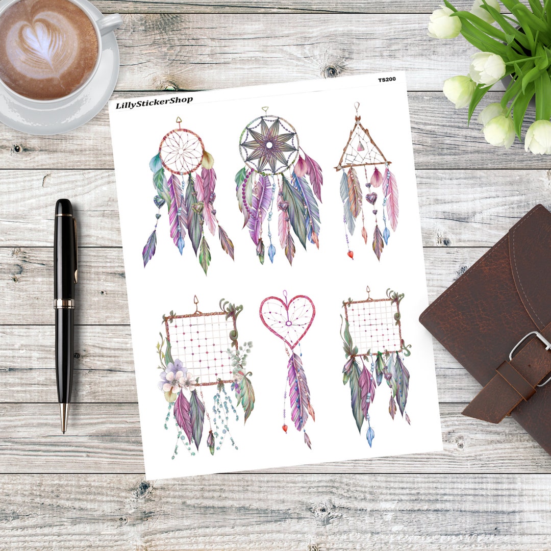 BOHO Dream Catcher Planner Sticker Sheet Decorativ Sticker Bullet ...