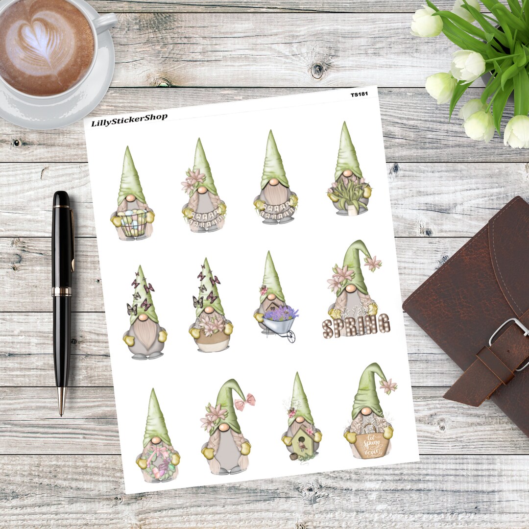 Spring Gnome Sticker Sheet Planner Sticker Bullet Journal - Etsy Hong Kong