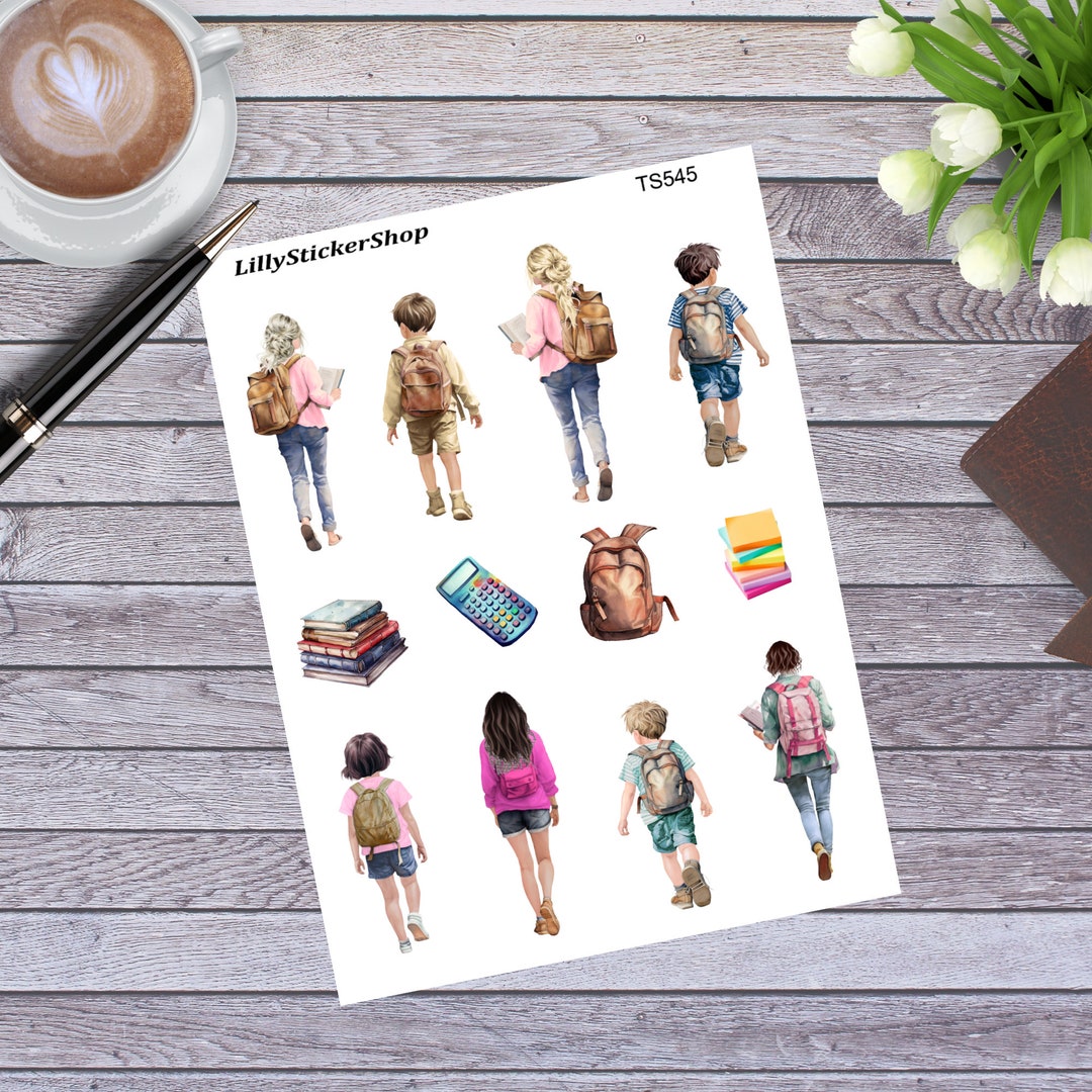 School Kids Sticker Sheet Planner Sticker Bullet Journal Sticker Happy ...