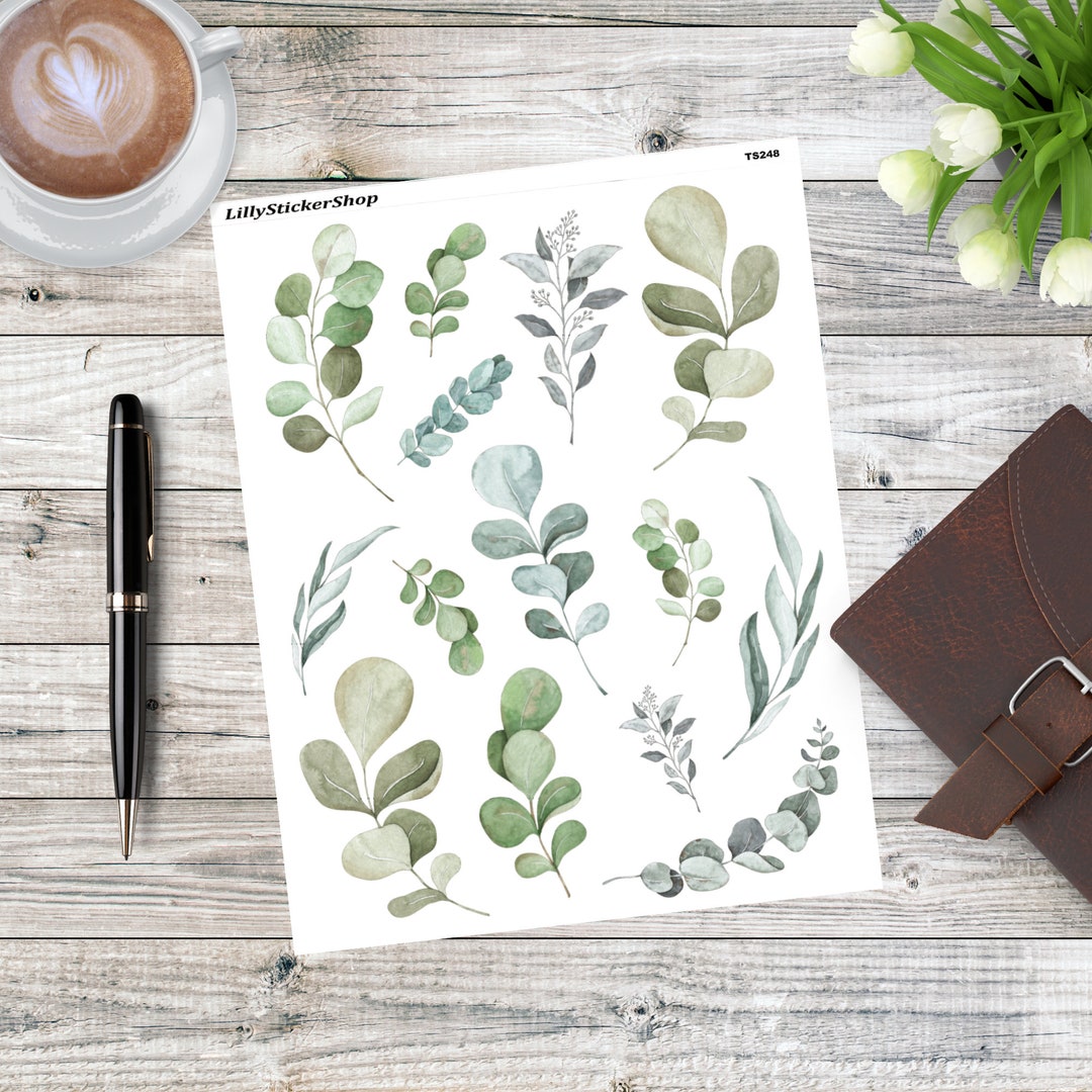 Eucalyptus Leaf Planner Sticker Sheet Decorative Stickers Happy Planner ...