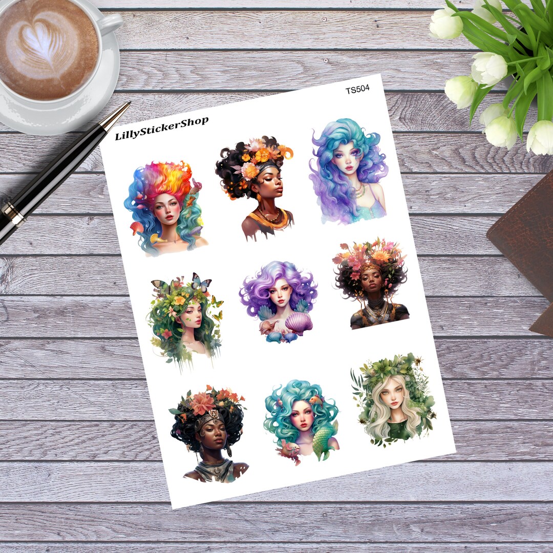 Planner Sticker Sheet Beautiful Girls Planner Stickers - Etsy