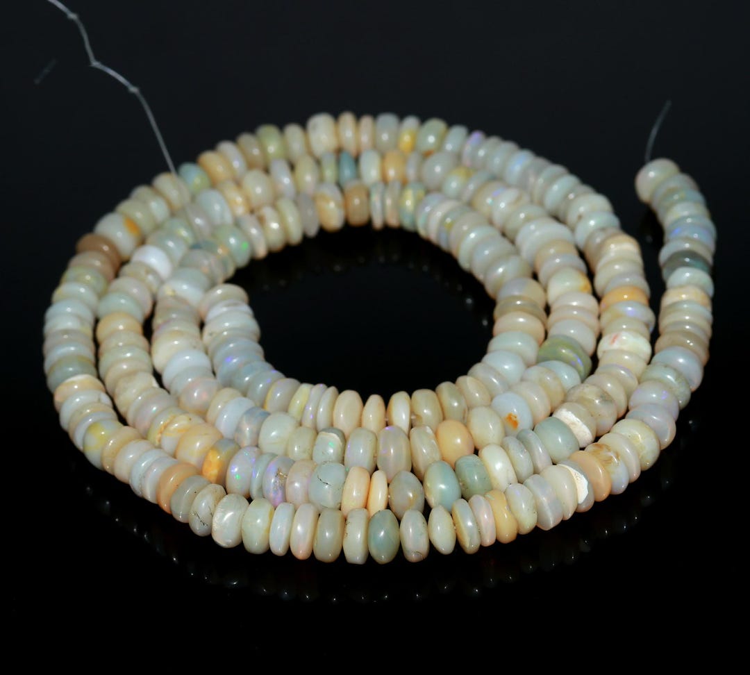 Natural Brazilian Opal Roundels Beads- Opal Roundel Beads, Brazilian ...