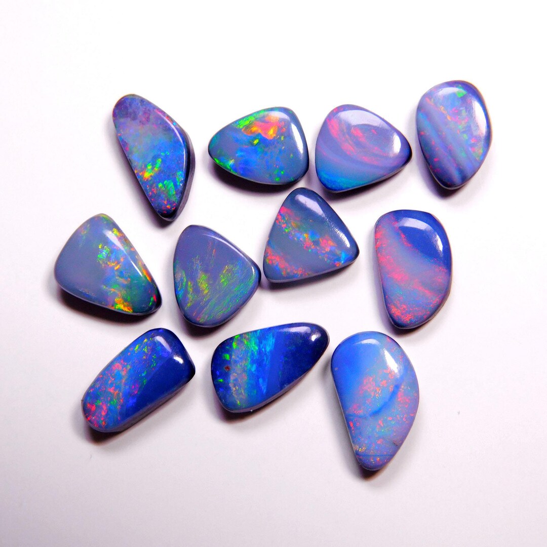 11 Pieces Australian Opal Doublet, Fancy Shape Good Quality, Multi ...