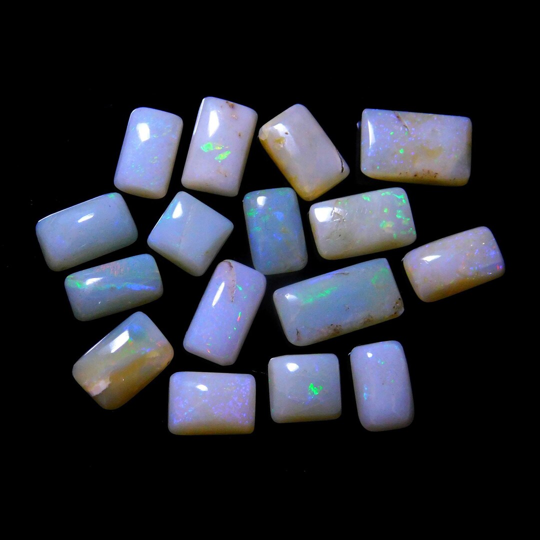 Natural Brazilian Opal Cabochons, Multi Flash Rectangle Shape, Fine ...