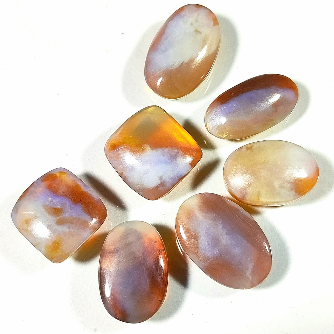 7 Pieces of Natural Australian Opal Gemstone, Mix Shape Cabochons ...
