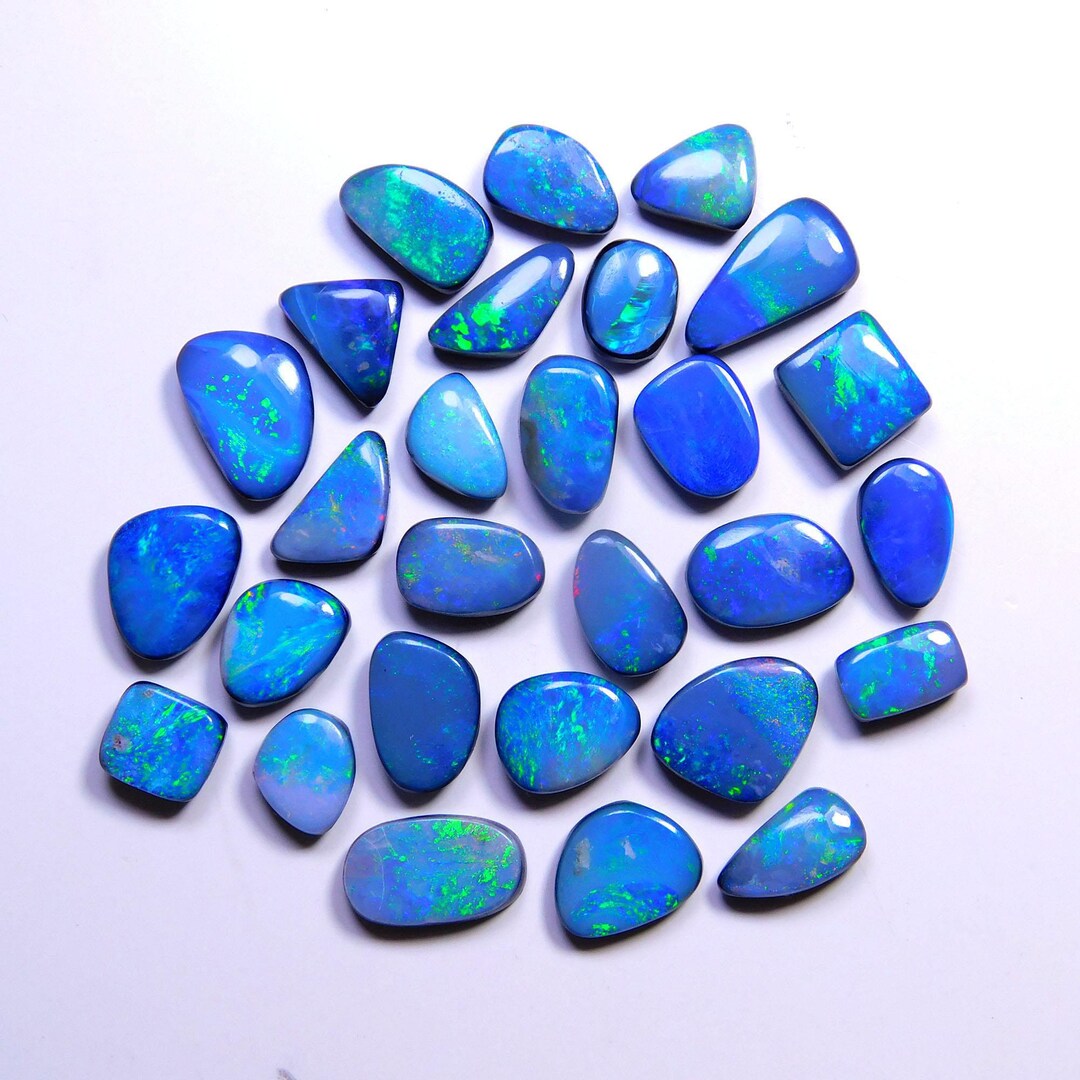 Blue & Green Flash Australian Opal Doublet, Good Quality Mix Fancy ...