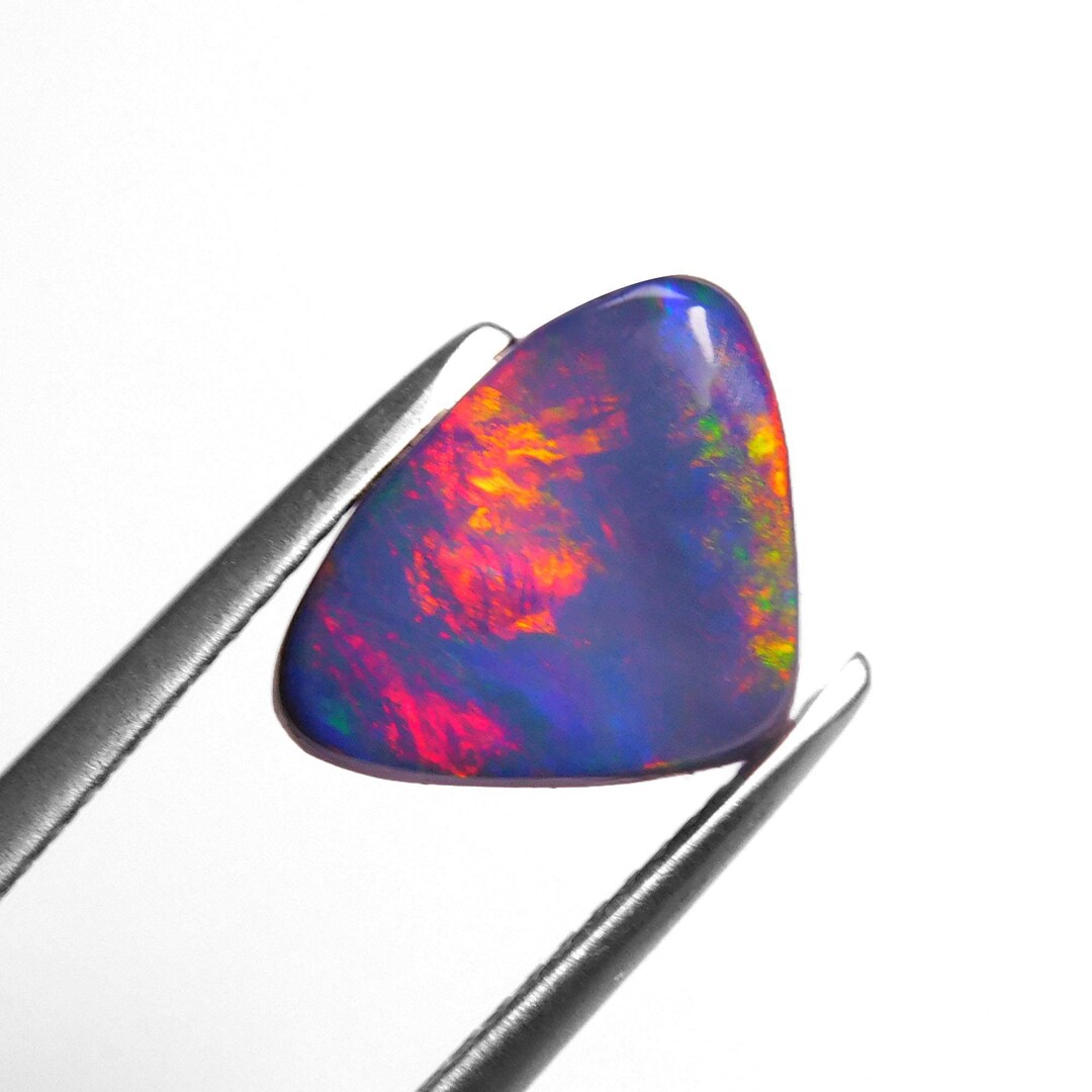 4 Carat Australian Opal Doublet, Triangle Shape Multi Play of Color ...