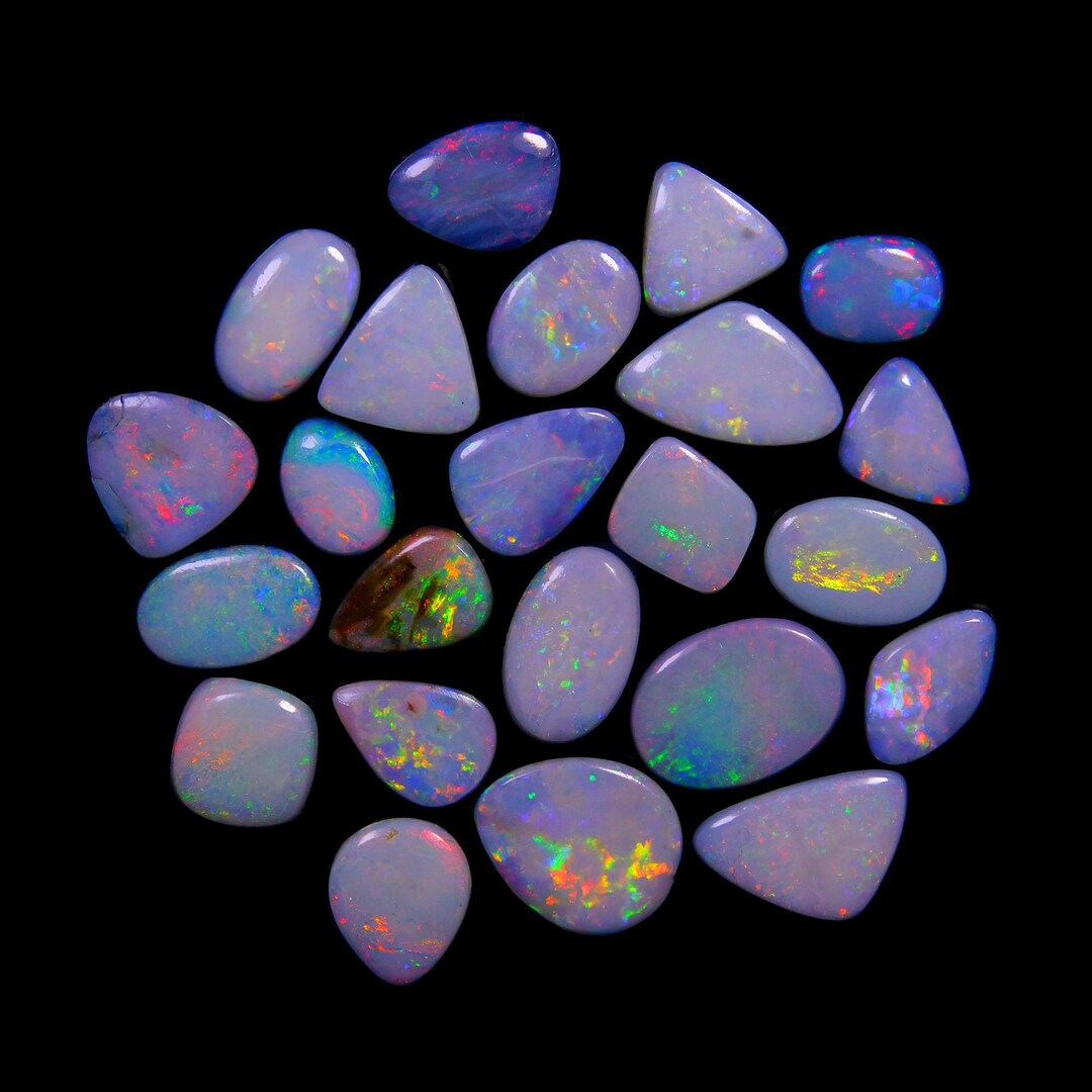 23 Pieces Australian Opal Mix Shape Doublet Cabochons, Good Quality ...