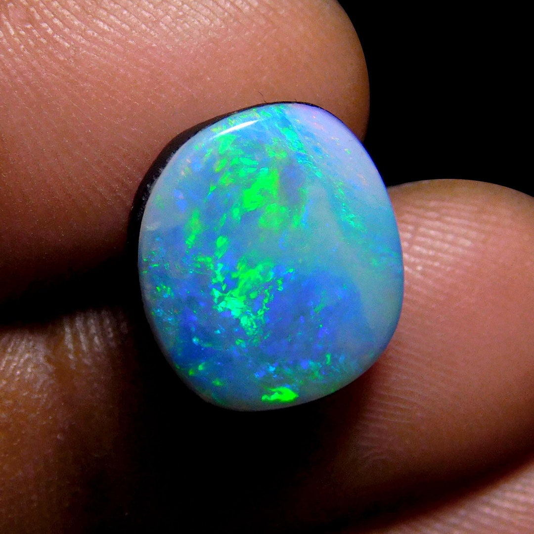 12x11mm Square Shape Australian Opal Doublet, Good Quality Blue & Green ...