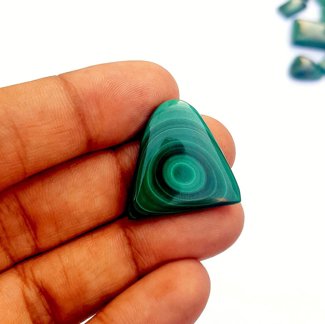 Natural Malachite Triangle Shape Cabochons, AAA Quality Deep Green ...
