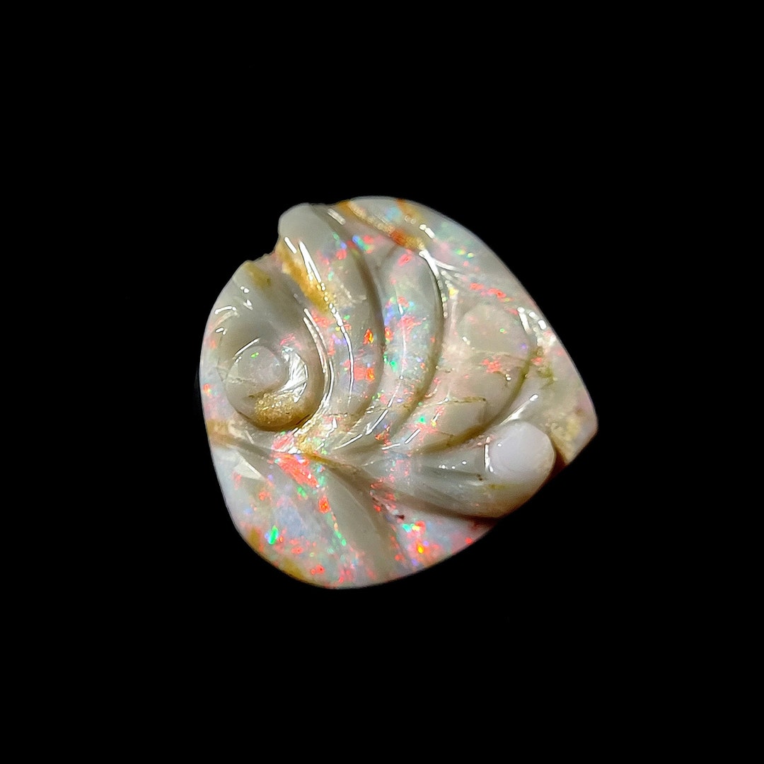 100% Natural Australian Opal Gemstone, Multi Flash Leaf Shape Cabochons ...