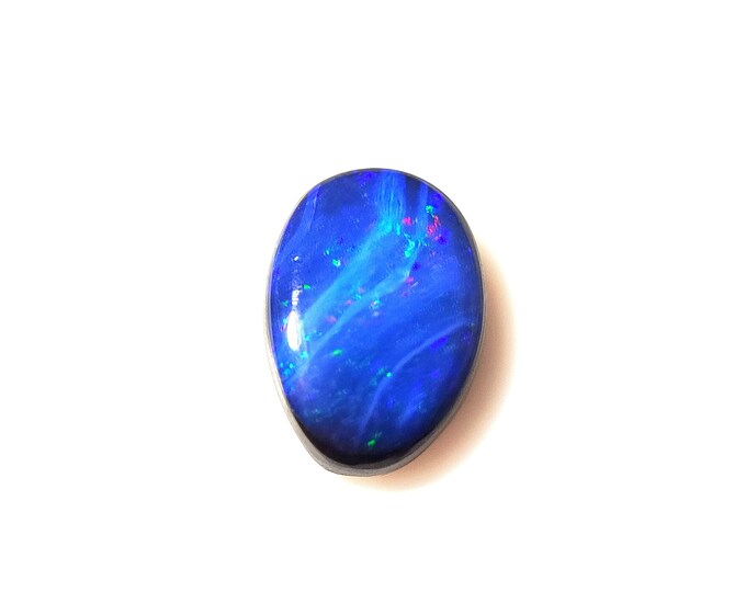 4.30 Carat Australian Opal Doublet, Oval Shape Cabochons, Blue Flash ...