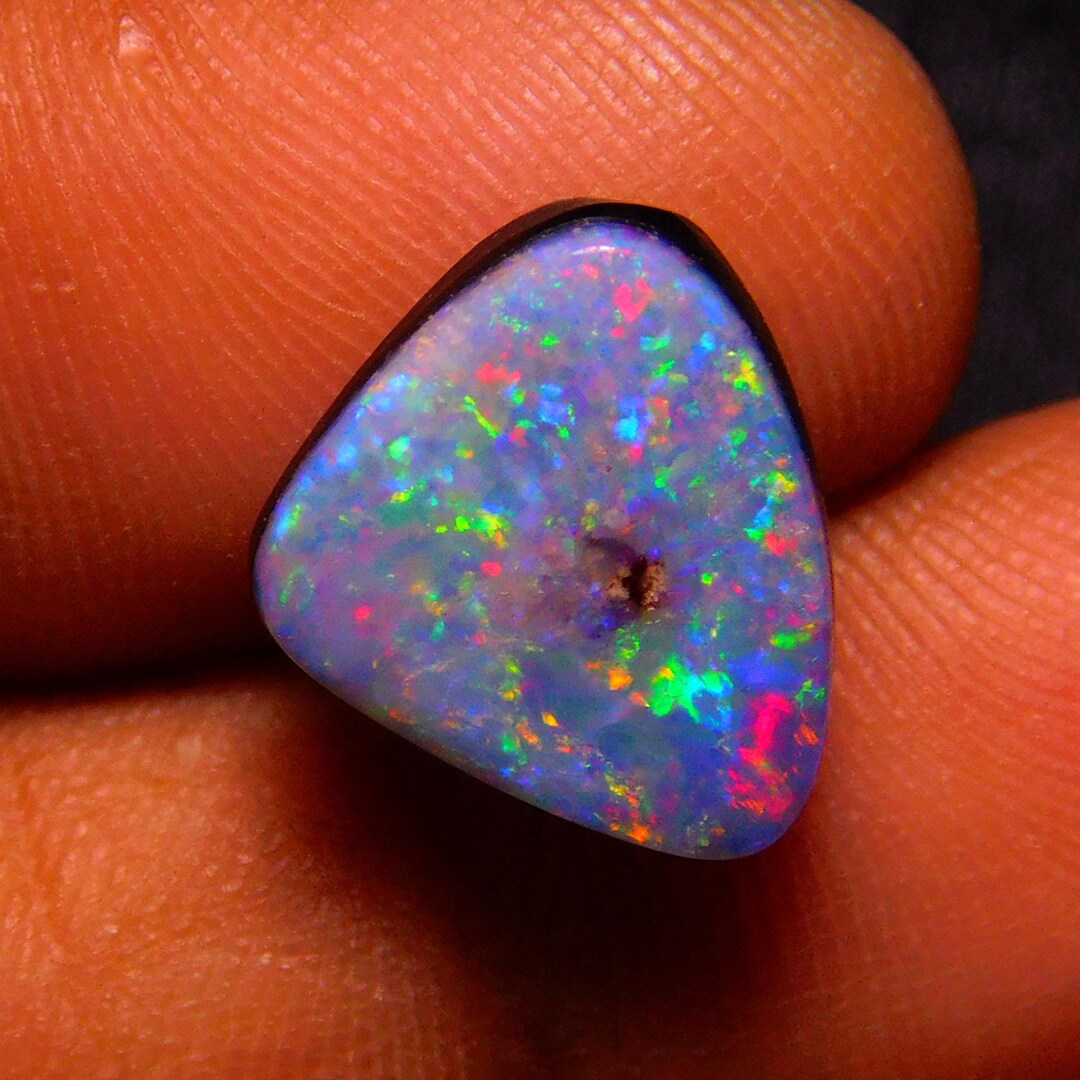 Triangle Shape Natural Australian Opal Doublet Gemstone. - Etsy