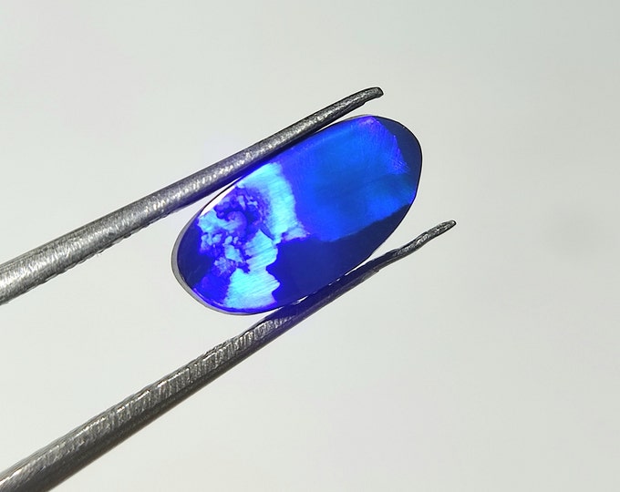 Royal Blue Flash Australian Opal Doublet, Fancy Shape Play of Color ...