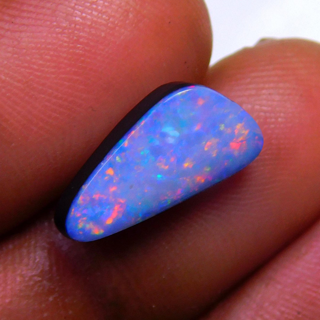 15x7mm Multi Flash Australian Opal Doublet, Long Triangle Shape, Top ...