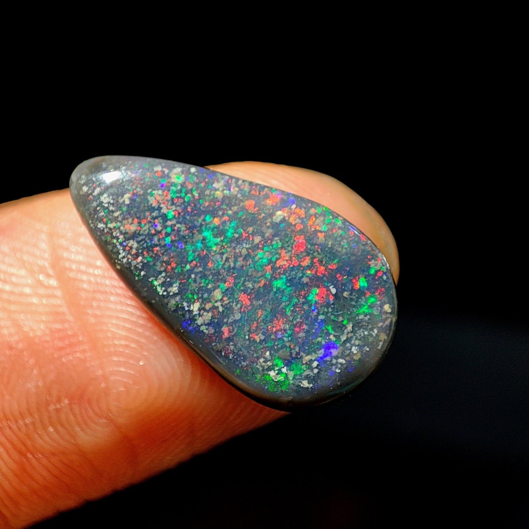Natural Australian Black Opal, Pear Shape Cabochons, Good Quality Multi ...