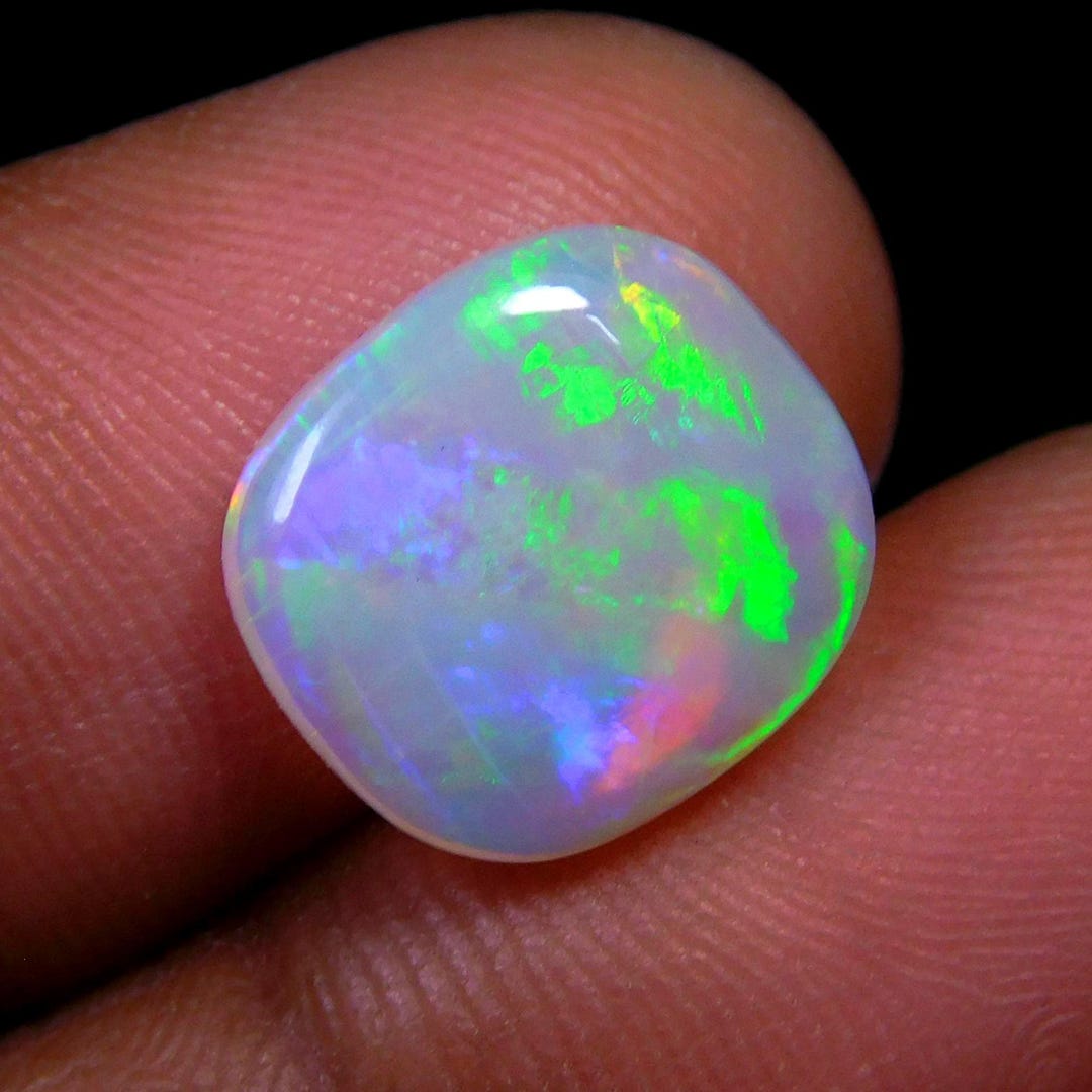 Australian Opal Square Shape Cabochon, Bright Rainbow Fire Opal, Good ...