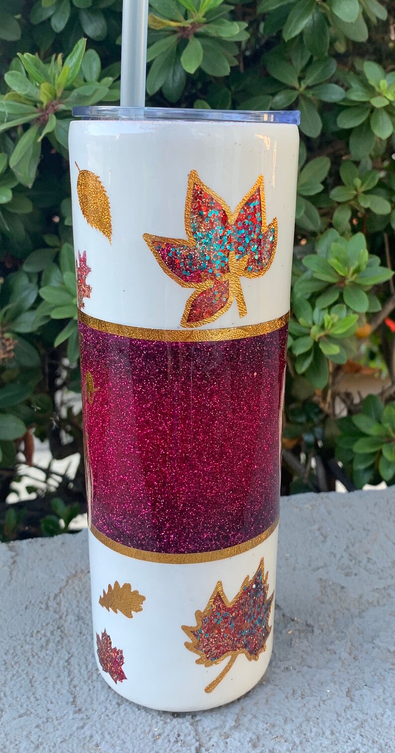 Hello Fall Tumbler Glitter 20oz Fall Coffee Cup Stainless Steel ...