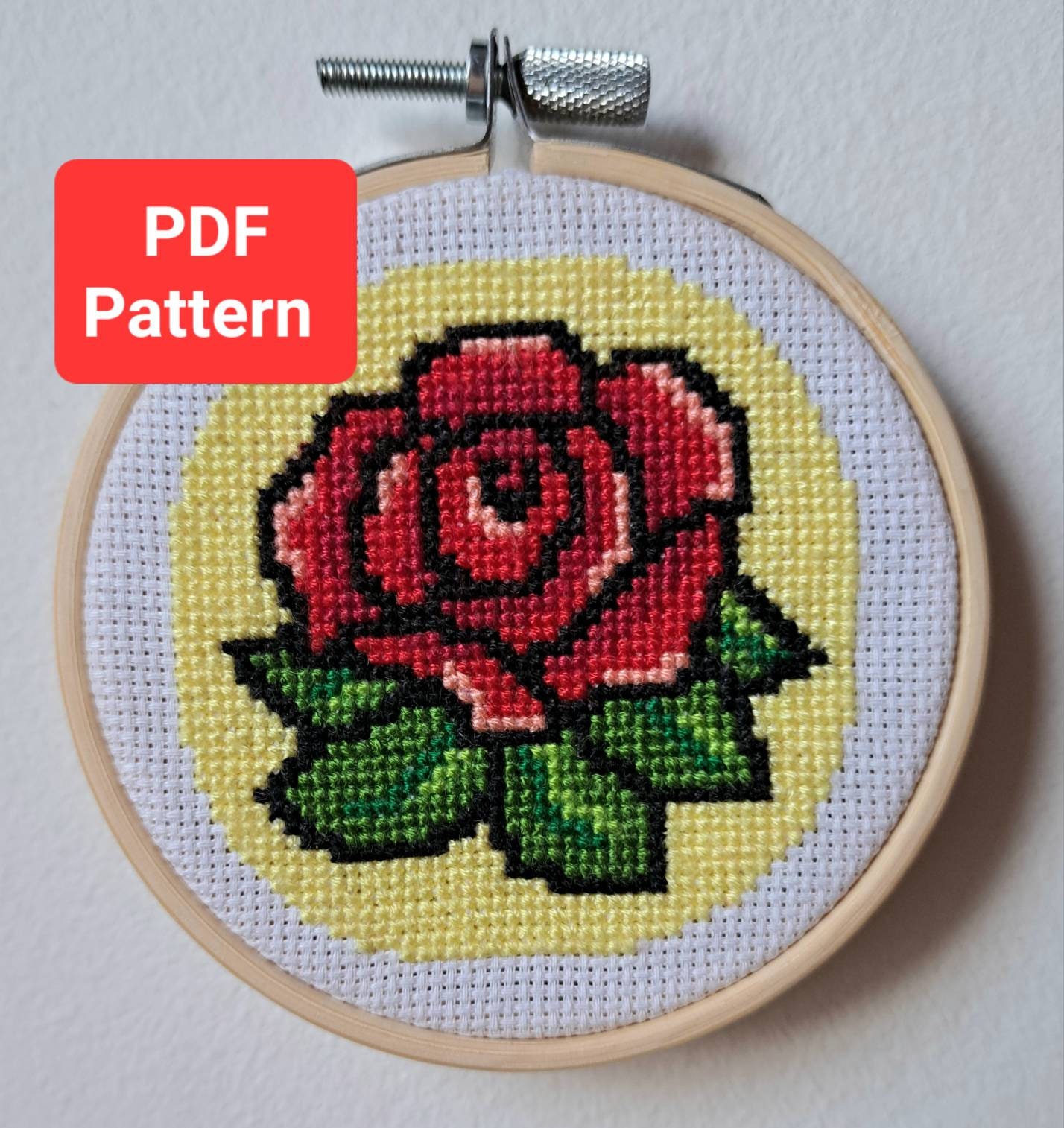 Rose Cross Stitch PDF Pattern - Etsy