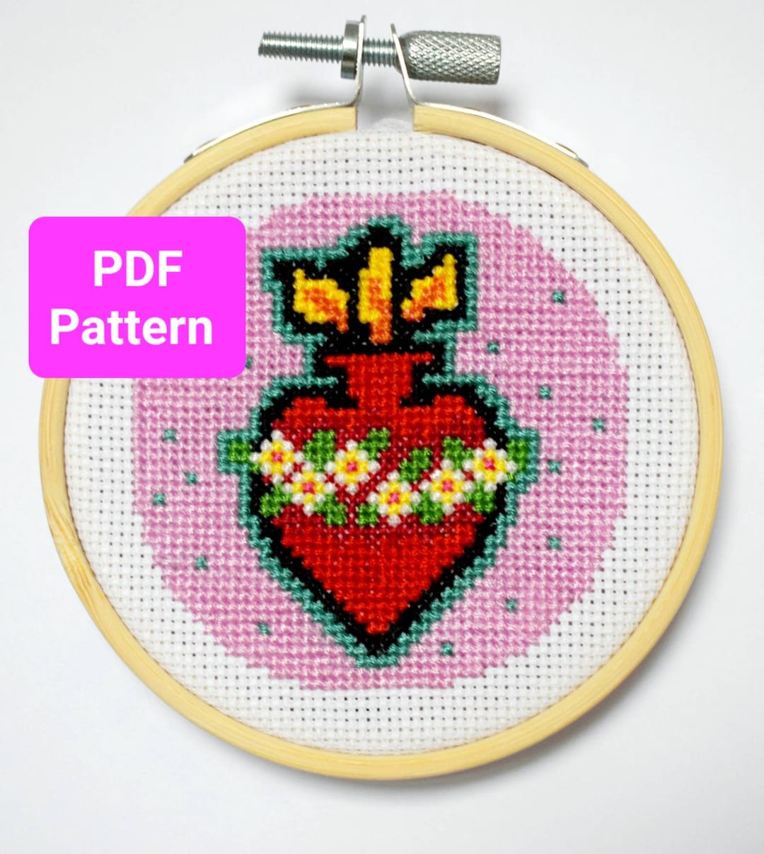 Sacred Heart PDF Pattern - Etsy