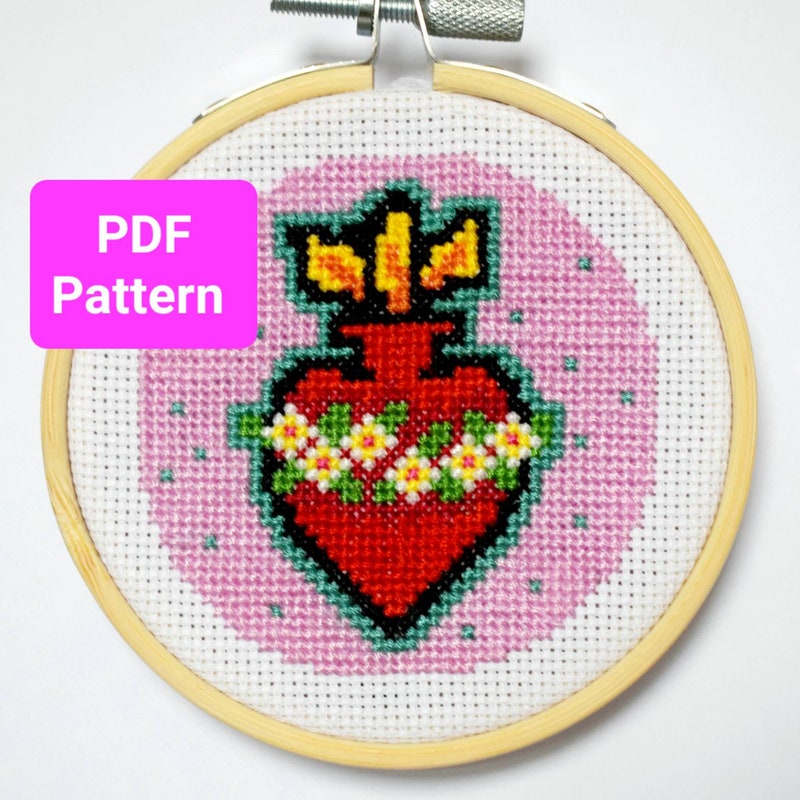 Sacred Heart Pattern - Etsy