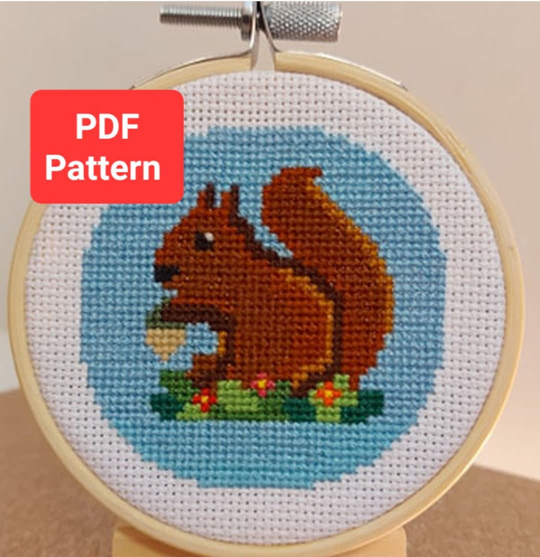 Squirrel - Cross Stitch PDF Pattern - Etsy