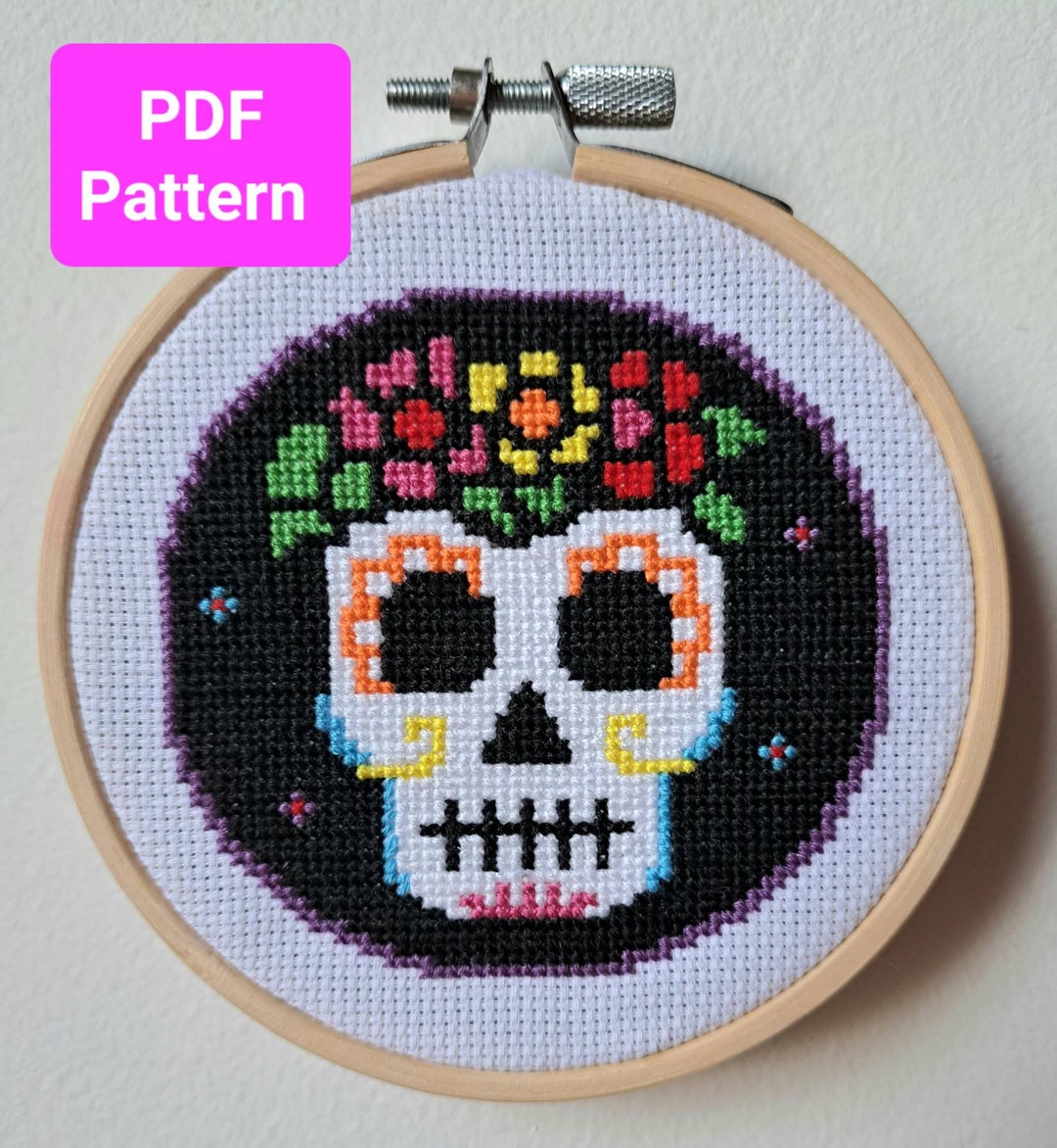 Sugar Skull Cross Stitch PDF Pattern - Etsy