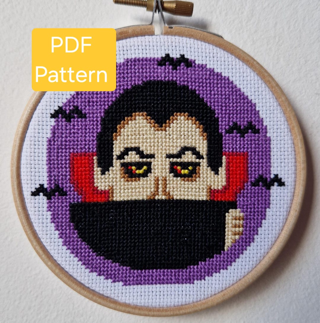 Dracula Cross Stitch Pattern PDF - Etsy