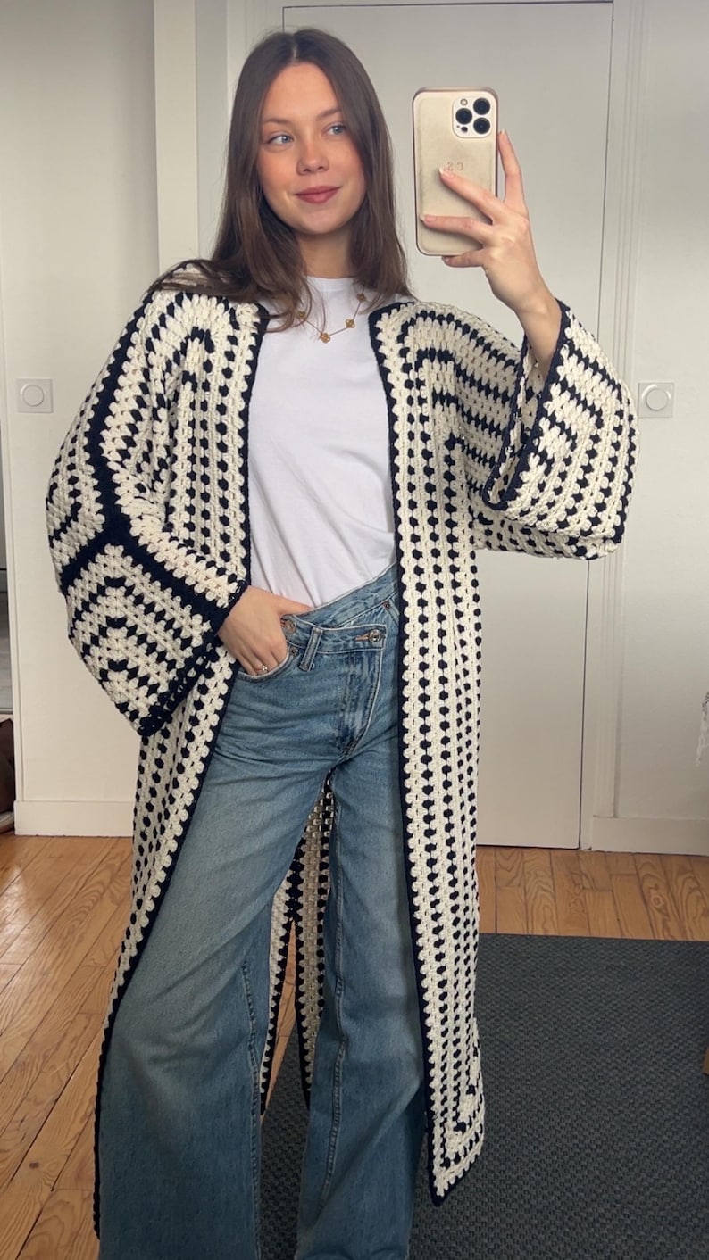 Hexagon MAXI Cardigan Crochet Pattern - Etsy