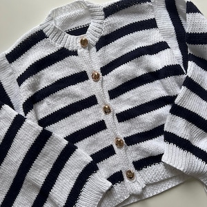 Striped Cardigan Knitting Pattern - Etsy