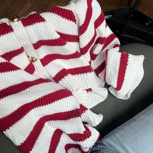 Striped Cardigan Knitting Pattern - Etsy