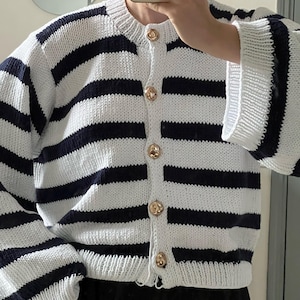Striped Cardigan Knitting Pattern - Etsy