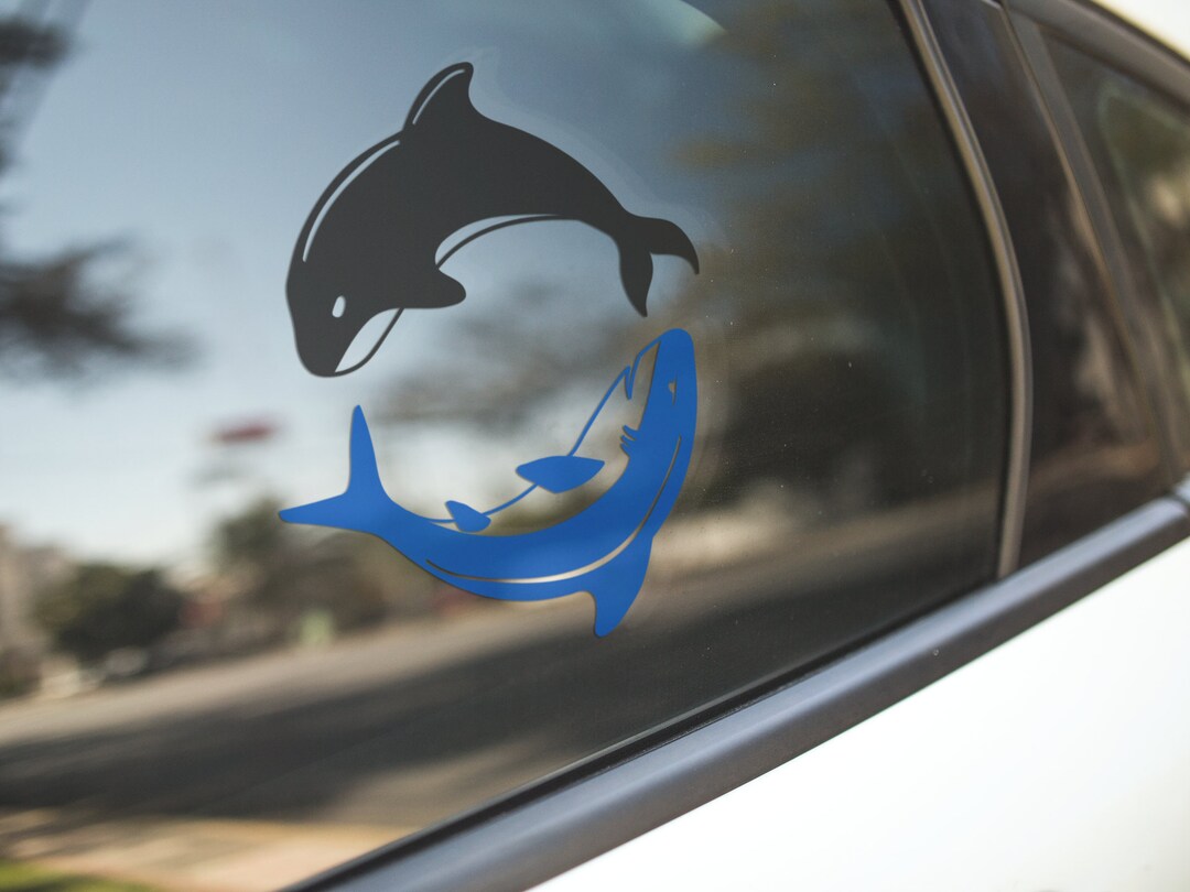 Orca and Shark Multi Colour Vinyl Decal Handmade Permanent - Etsy