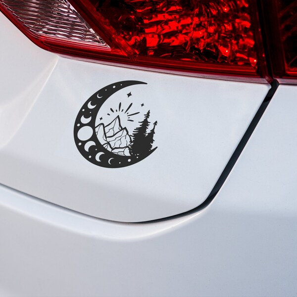 Mountain and Moon Car Decal - Etsy
