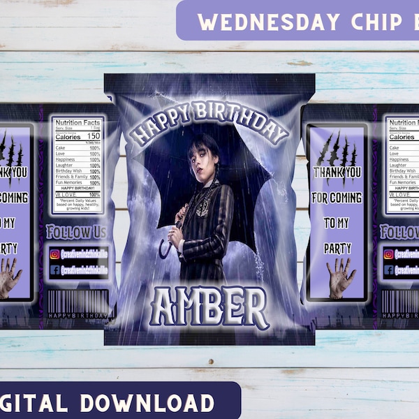 Wednesday Chip Bag - Etsy