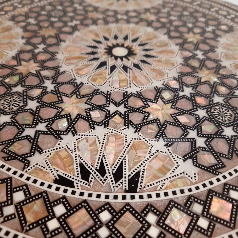 Coffee Side Table With Exquisite Mother of Pearl Inlay / - Etsy