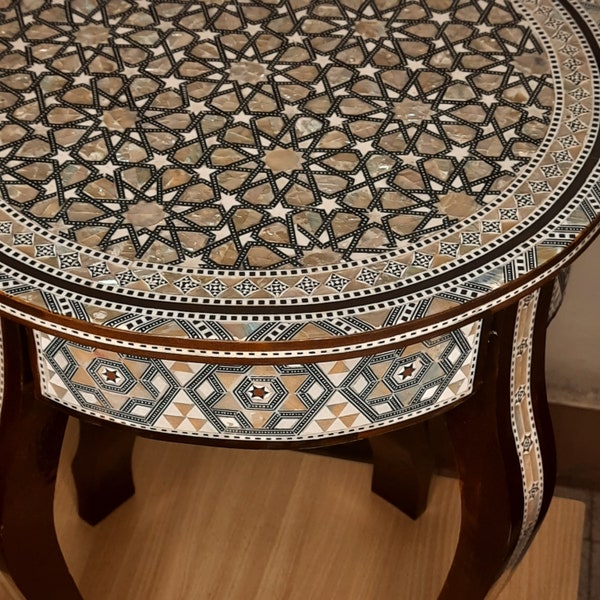 Inlay Wood Side Table - Etsy